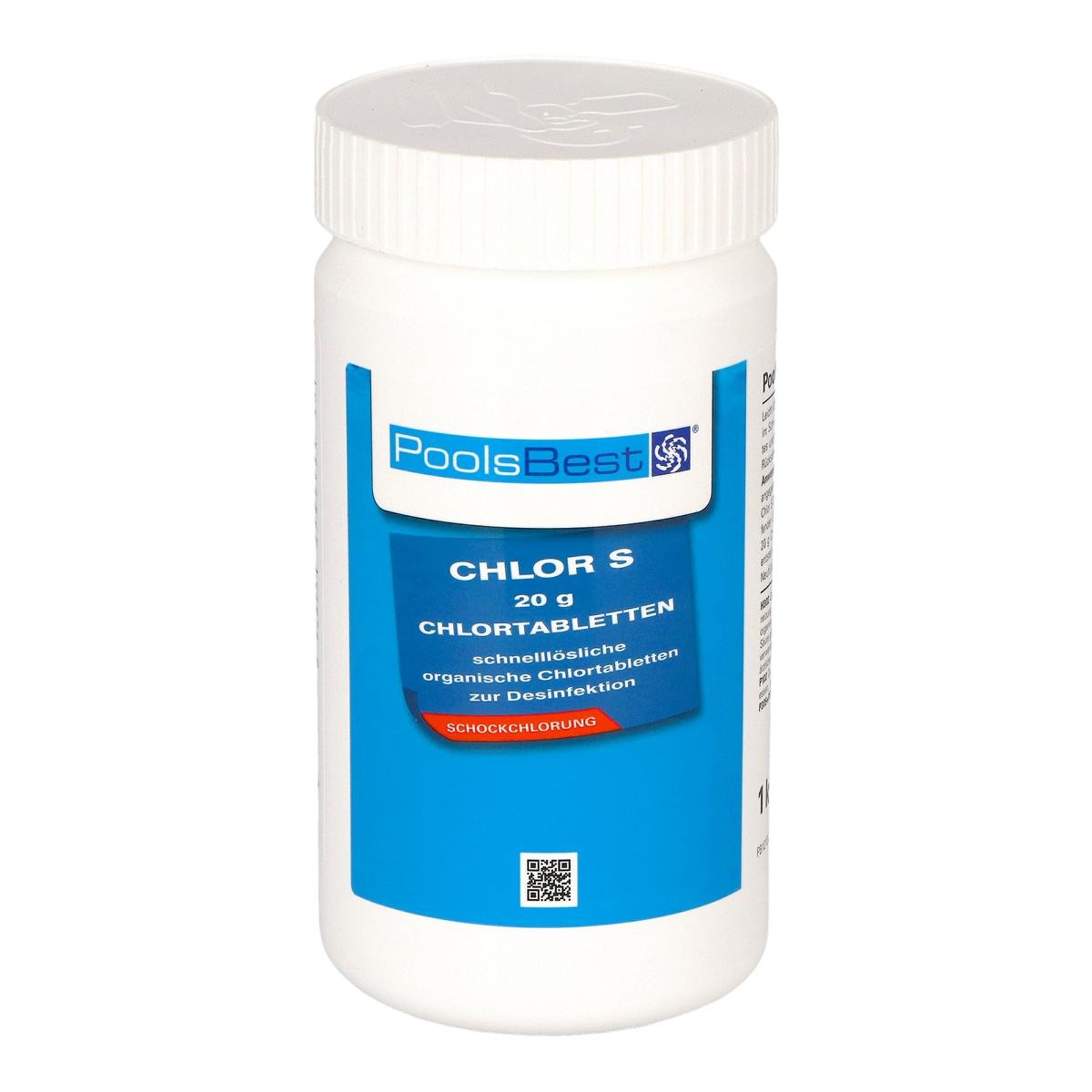 1 kg - PoolsBest® Chlortabs S 20g - schnelllöslich | Pool-Chlor-Shop